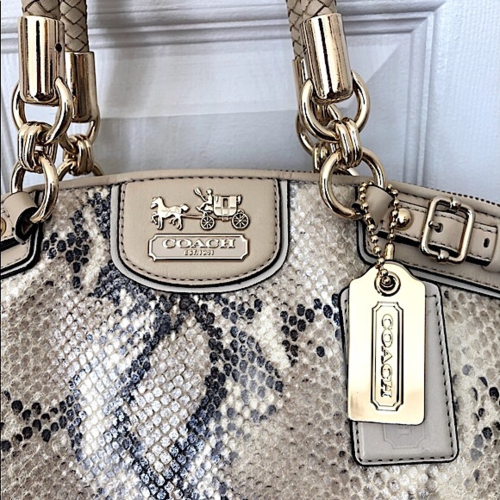 Coach Madison Lindsey Embossed Metallic Python Leathe… - Gem
